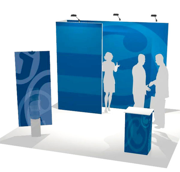 pack stand panoramic : stand modulaire avec visuel tissu